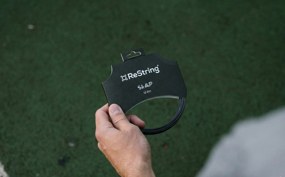 Tennis Strings by ReString Slap Black 17 1.23 Hexagonal Polyester - Set ...